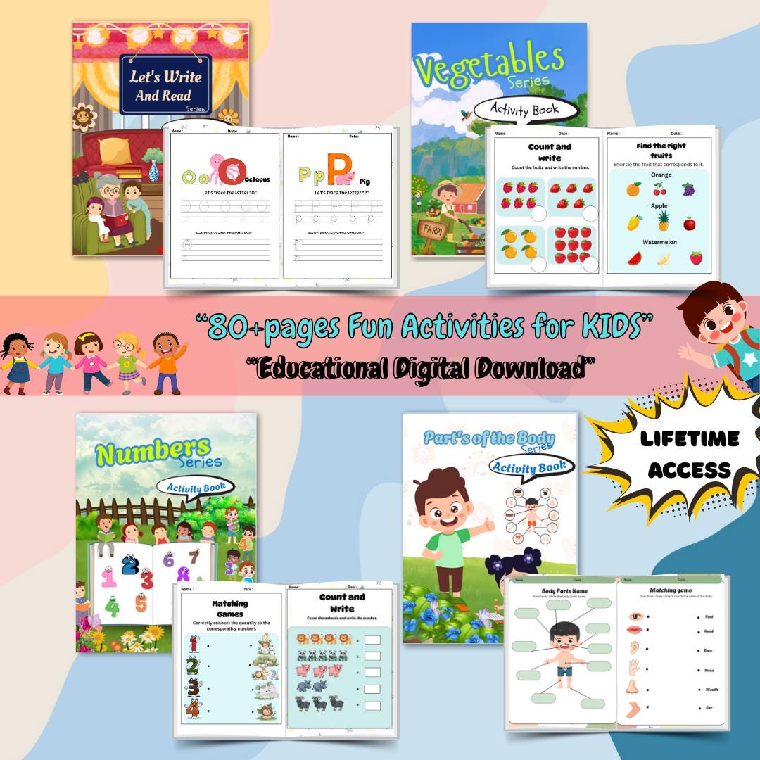 80+ Educational Printable Activity Book for Kids | Busy Book for ...