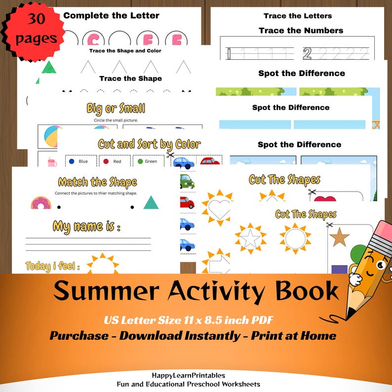 Summer Activity Book for Kids – Printable Busy Book, Fun Summer ...