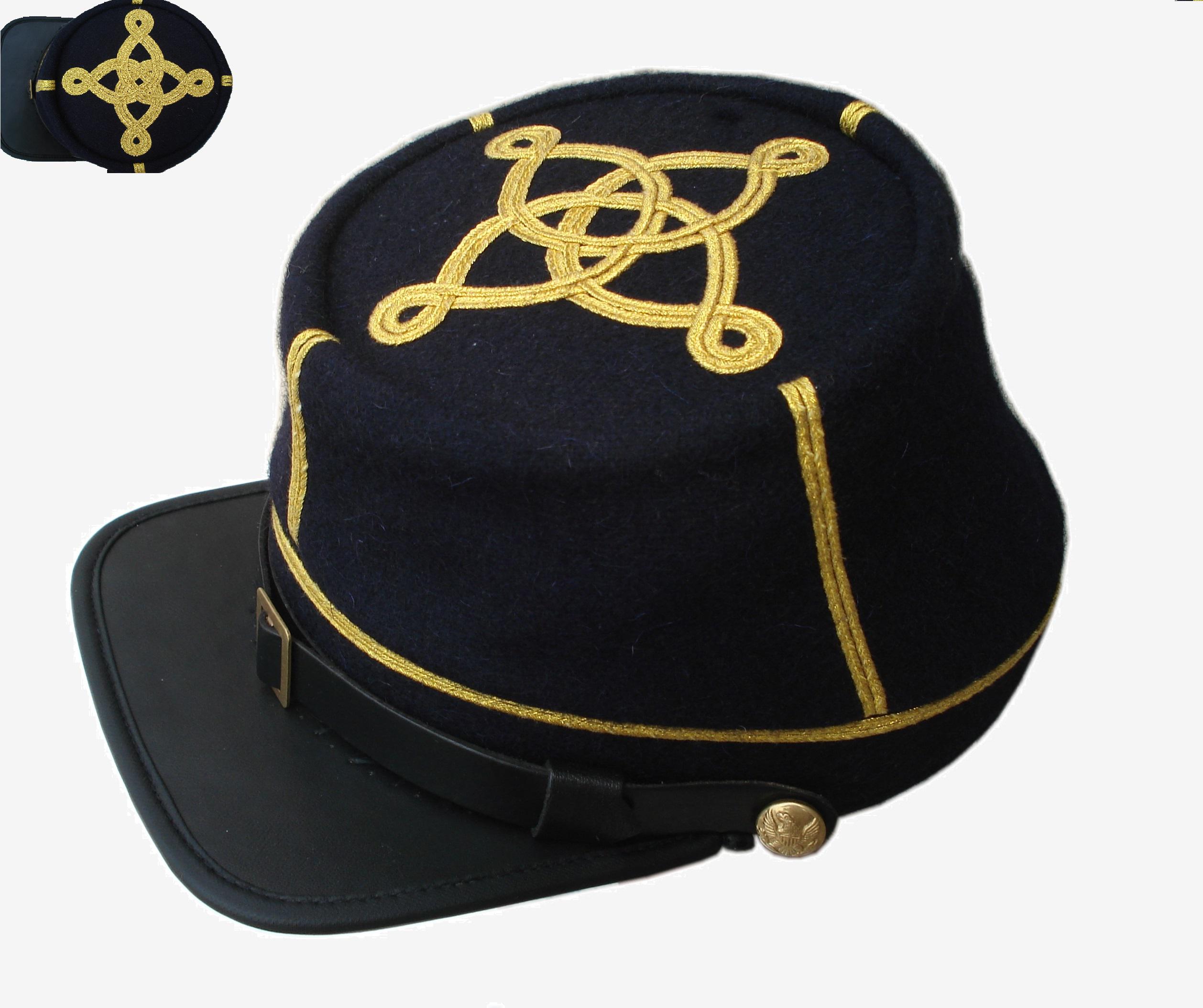 US Navy Officer Kepi: Civil War Reenactment Hat, Gold Rank Bars - Etsy