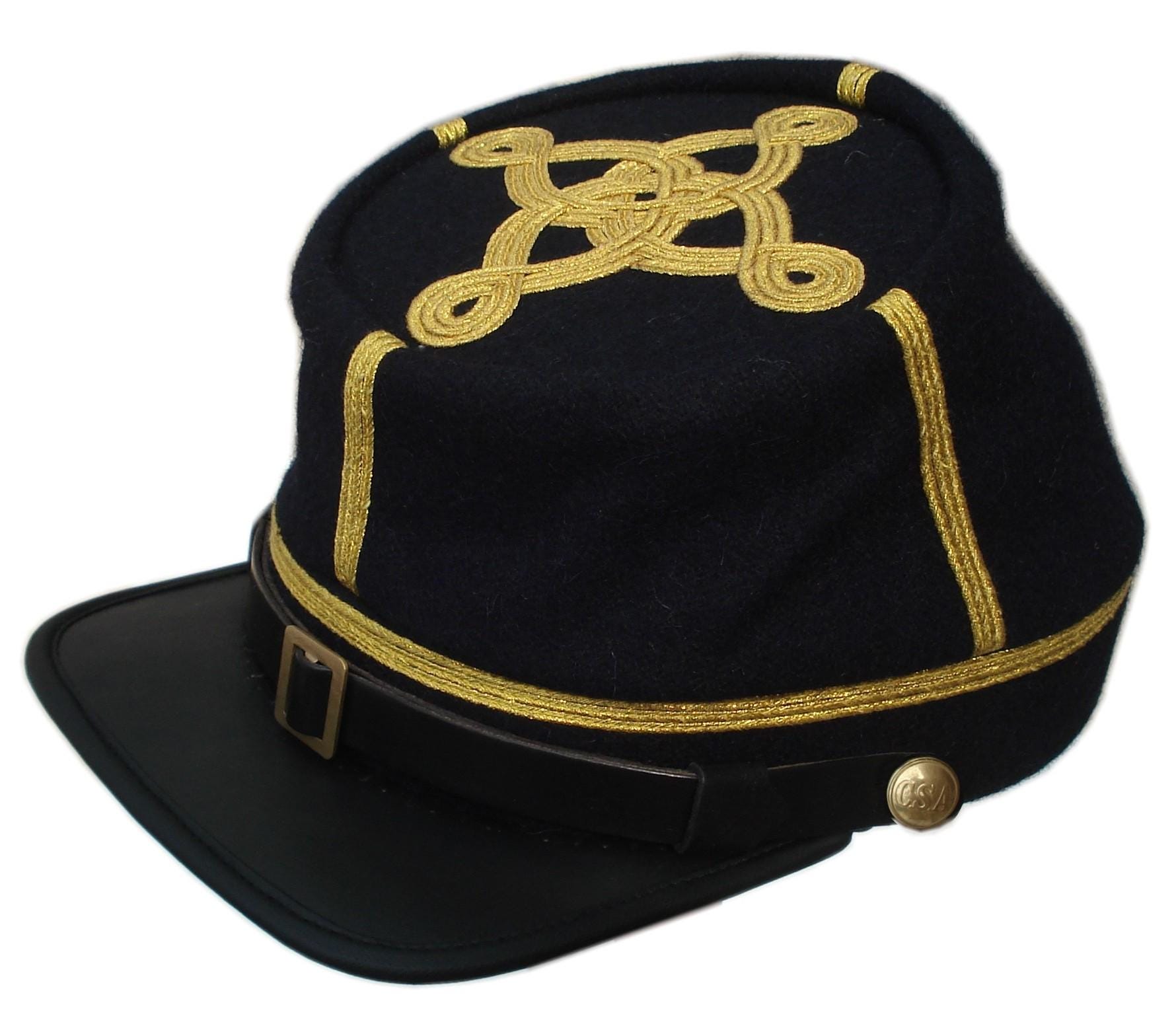 US Navy Officer Kepi: Civil War Reenactment Hat, Gold Rank Bars - Etsy