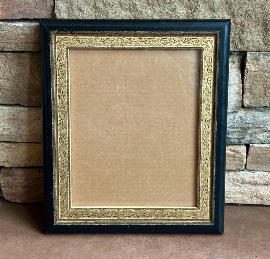 Vintage Martin Aborn Picture Frame Made in Italy 70s Black Gold Tone ...