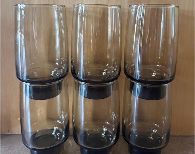 Vintage 1970s Libbey Stacking Glasses Set of 6 - Mid Century Modern ...