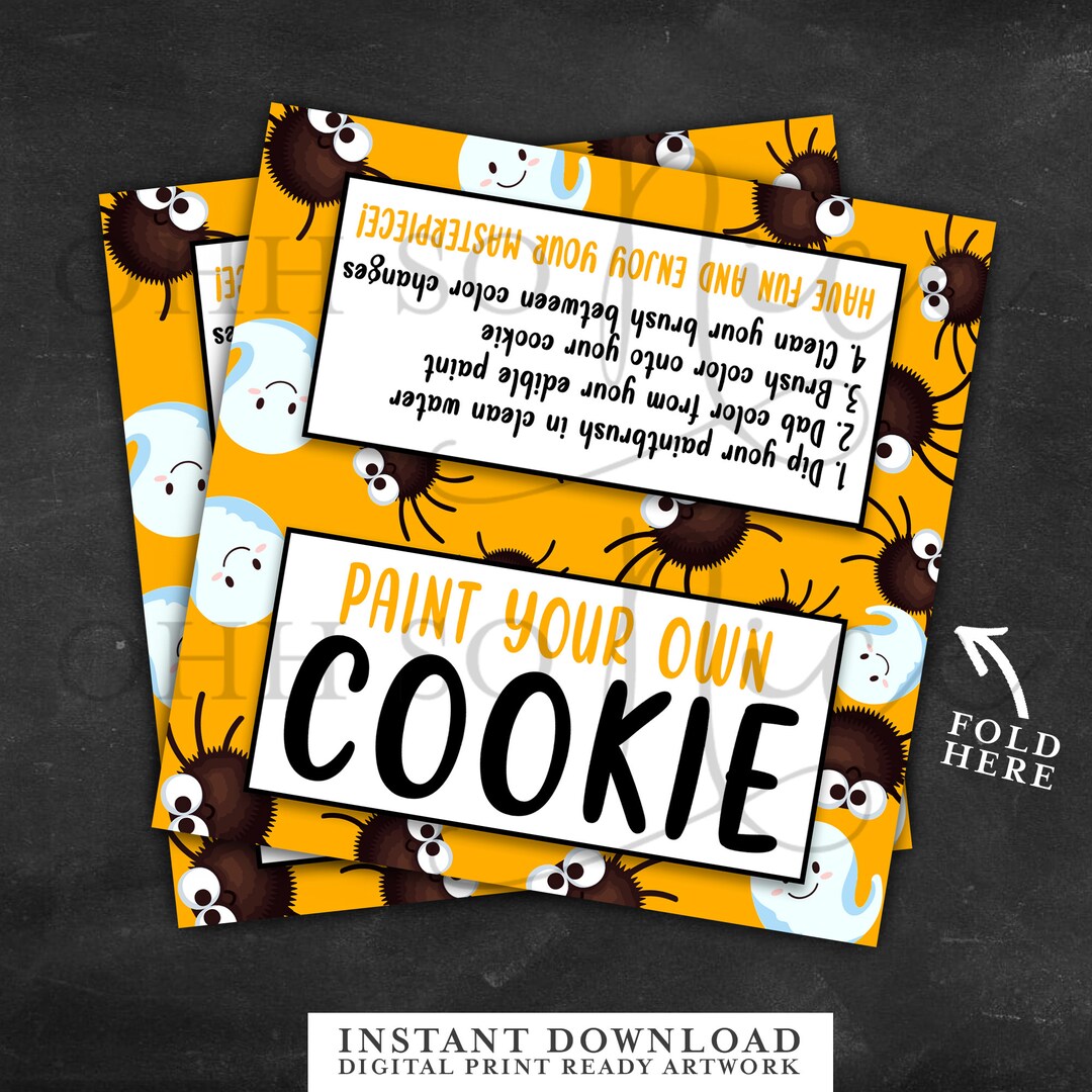 4" Wide | PYO Halloween Paint Your Own Cookie Bag Topper | Instant ...