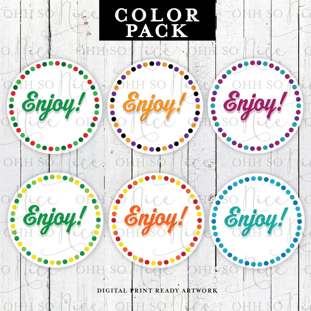 Color Pack! - 3 Sizes: Enjoy! Multiple Colors and Polka Dots Circle ...
