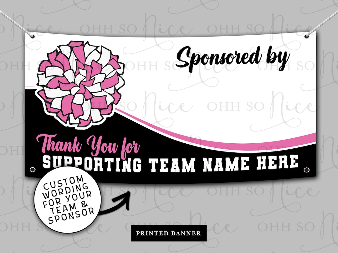 SHIPS FAST | Custom Cheerleading Team Sponsor Banner Fence Sign ...