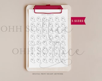 Kawaii Ghost Royal Icing Transfer Template - Etsy Canada