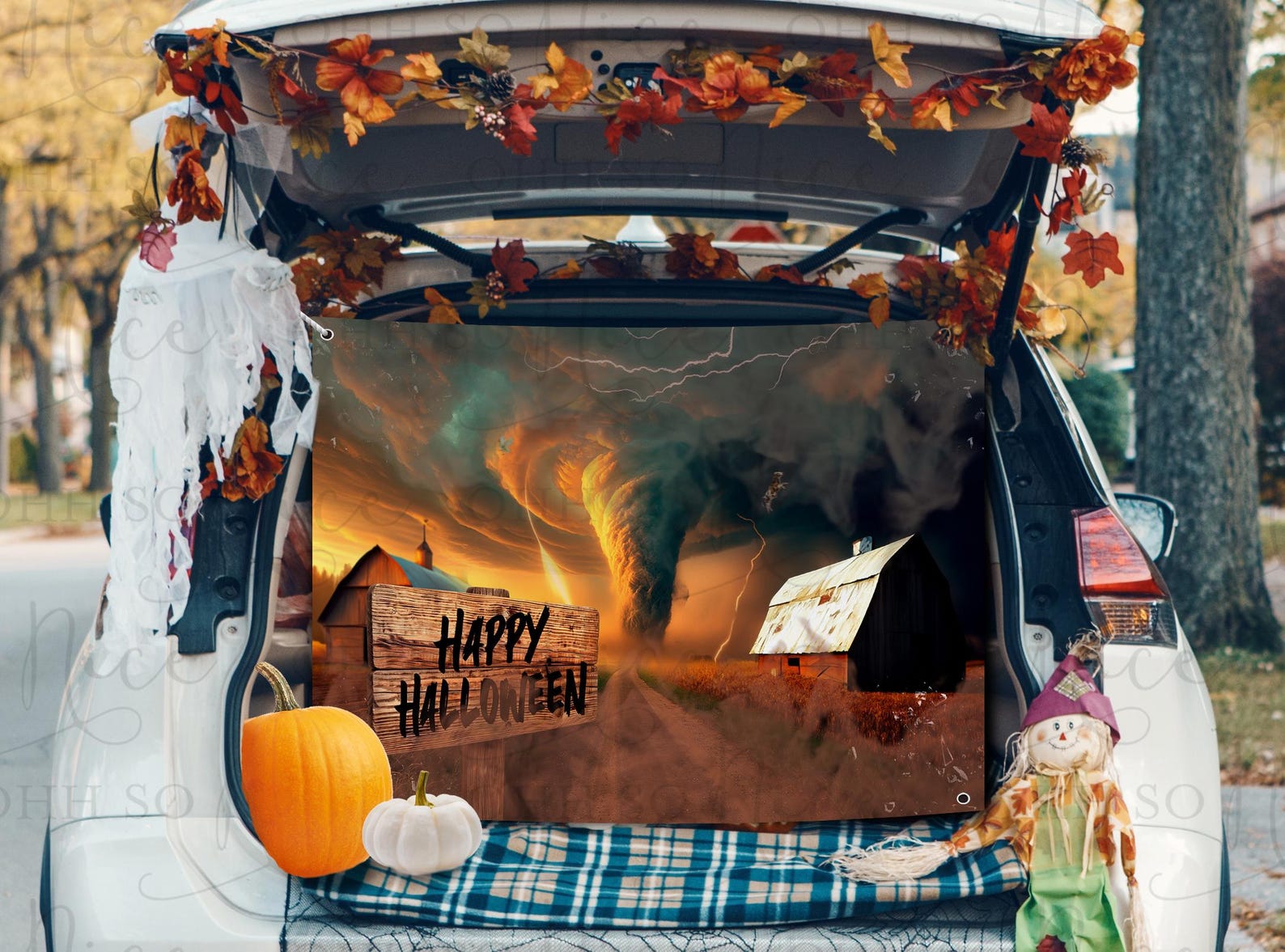 Trunk or Treat Backdrop Banner Sign Printed on Vinyl With Grommets ...