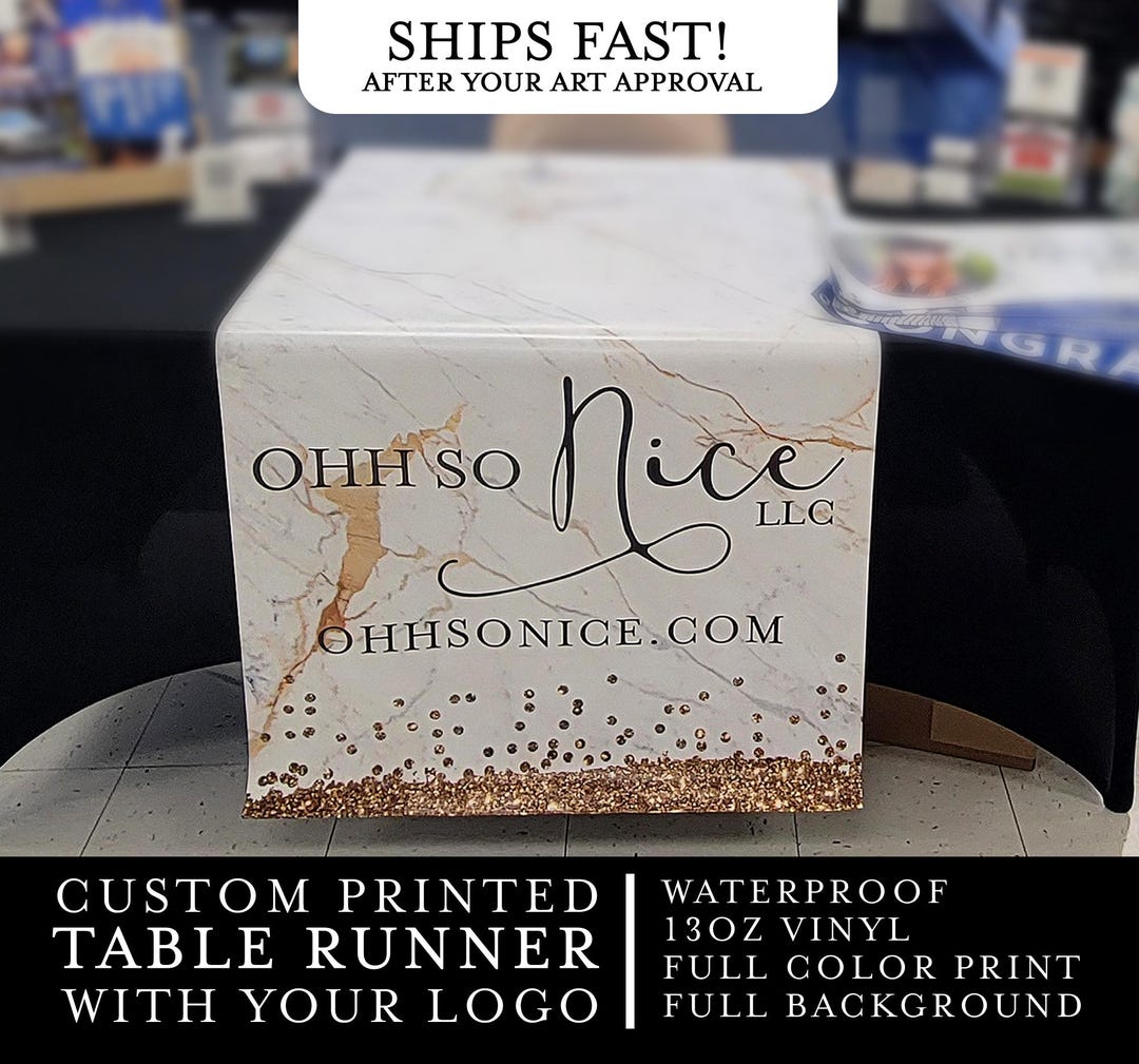 Custom Vinyl Table Runner Banner With Full Background | Personalized ...