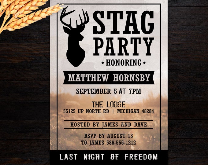 Stag Party Bachelor Party Invitation Download - Etsy