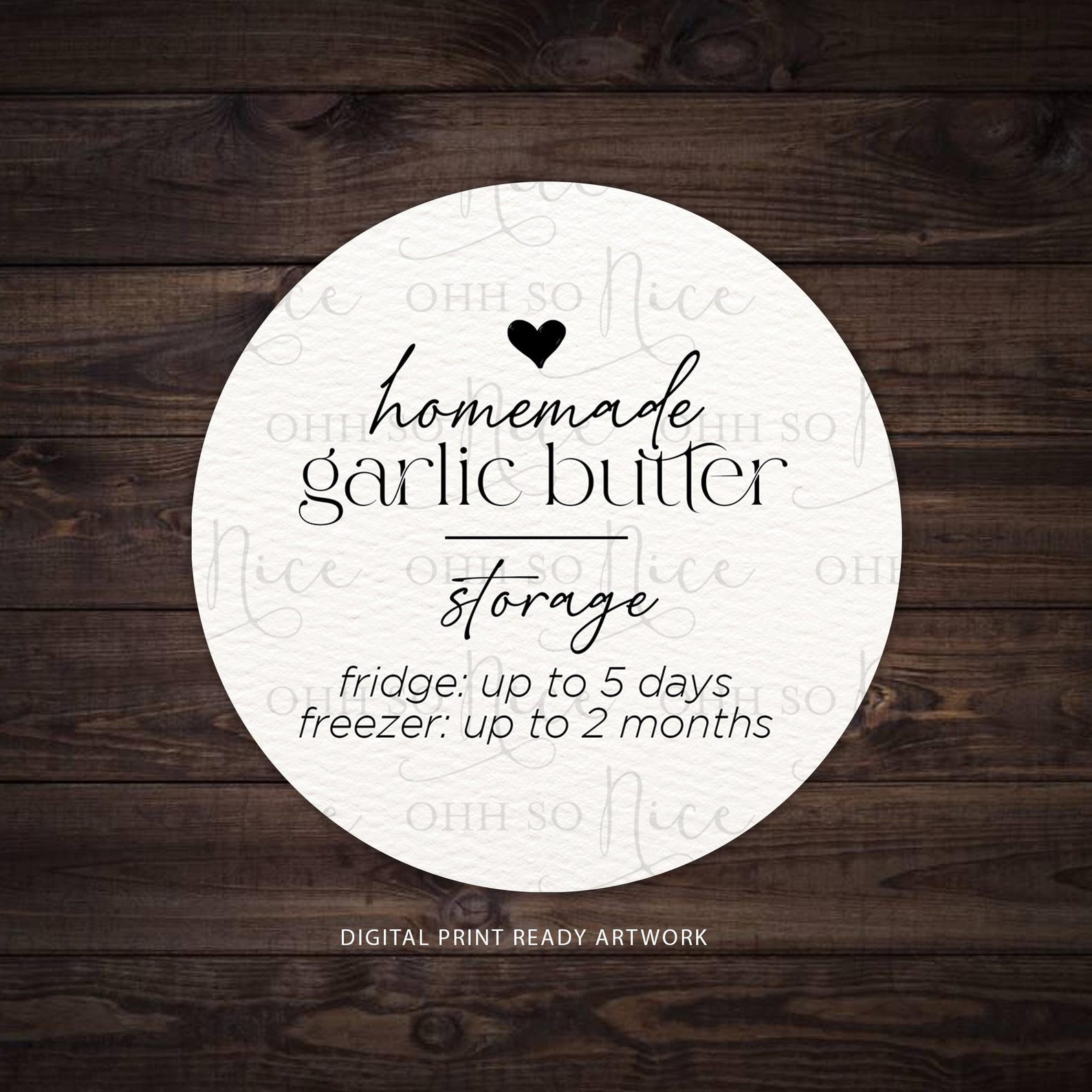 3 Sizes: Homemade Garlic Butter With Storage Tips Instant Download ...