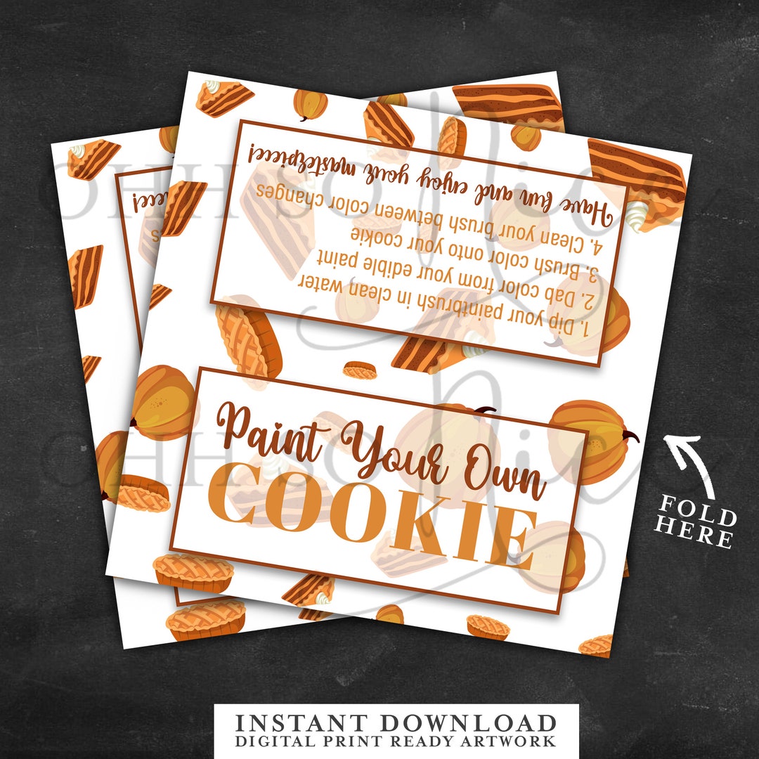 4" Wide | PYO Paint Your Own Cookie Bag Topper | Instant Download ...
