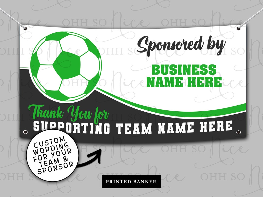 SHIPS FAST | Custom Soccer Team Sponsor Banner Fence Sign | Personalize ...