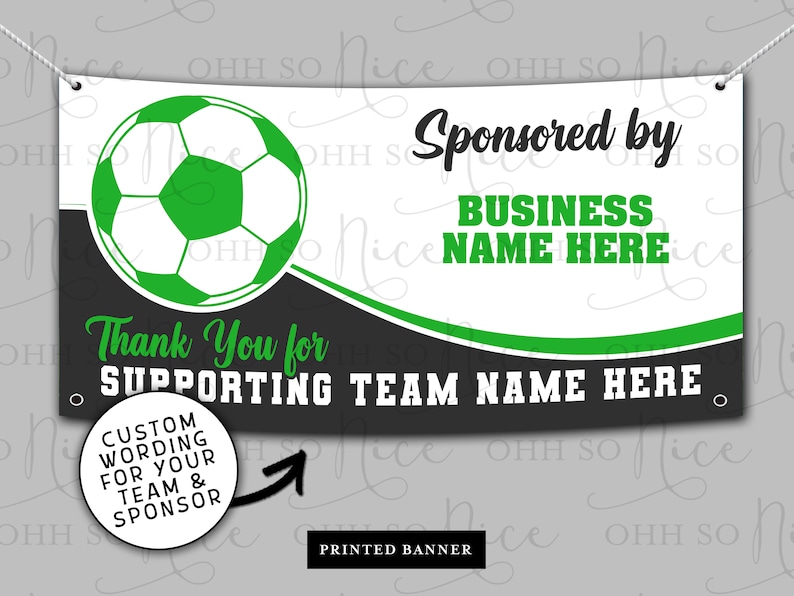 SHIPS FAST | Custom Soccer Team Sponsor Banner Fence Sign | Personalize ...