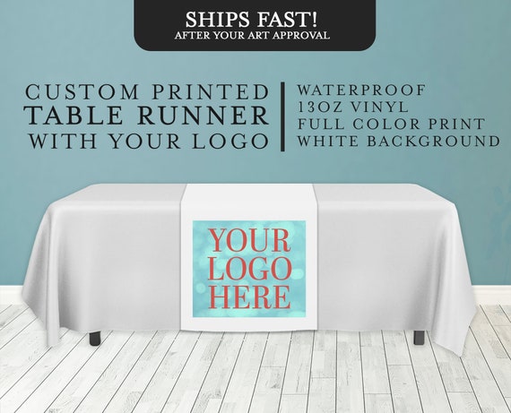Custom Vinyl Table Runner Banner W/ White Background - Etsy