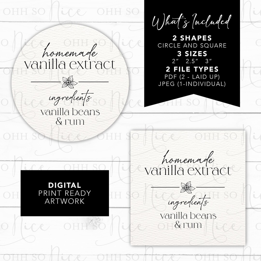2 Shapes | 3 Sizes: Homemade Vanilla Extract Ingredients Vanilla Beans ...