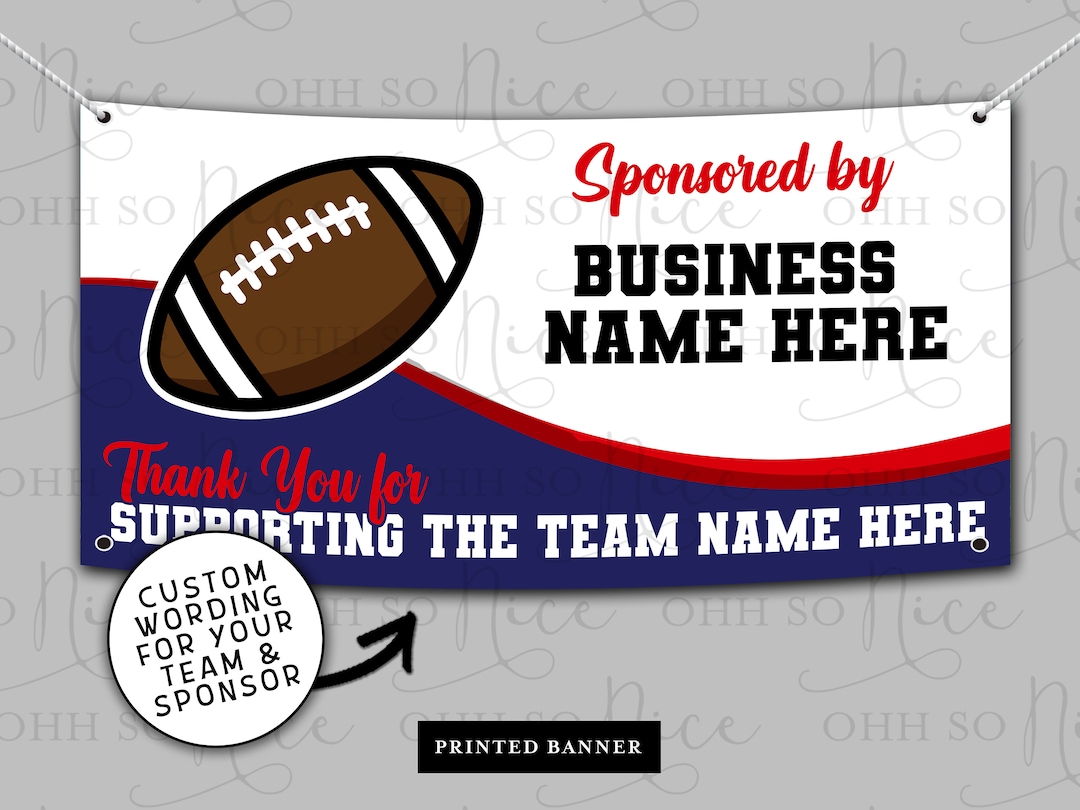 SHIPS FAST | Custom Football Team Sponsor Banner Fence Sign ...