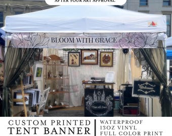 Custom Vinyl Tent Back Banner Personalized With Your Logo or Message ...