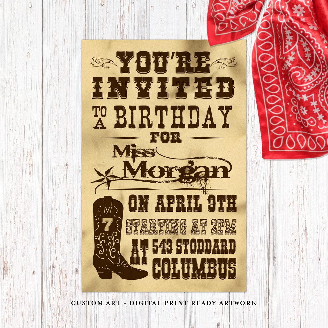 Western Birthday Party Invitation Download - Etsy
