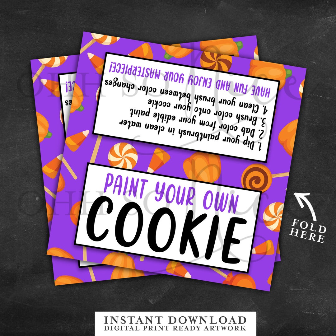4" Wide | PYO Halloween Paint Your Own Cookie Bag Topper | Instant ...