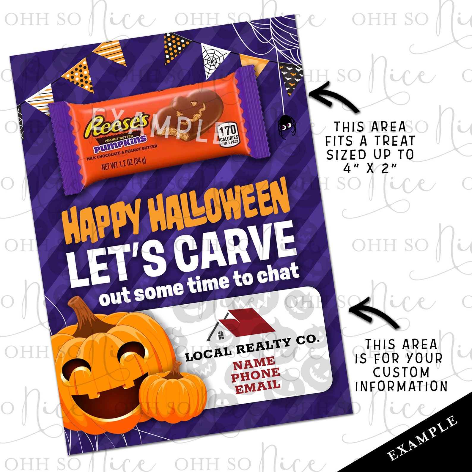 CUSTOM Printed 5" X 7" Customer Handout Cards | Halloween Pumpkin | Let ...
