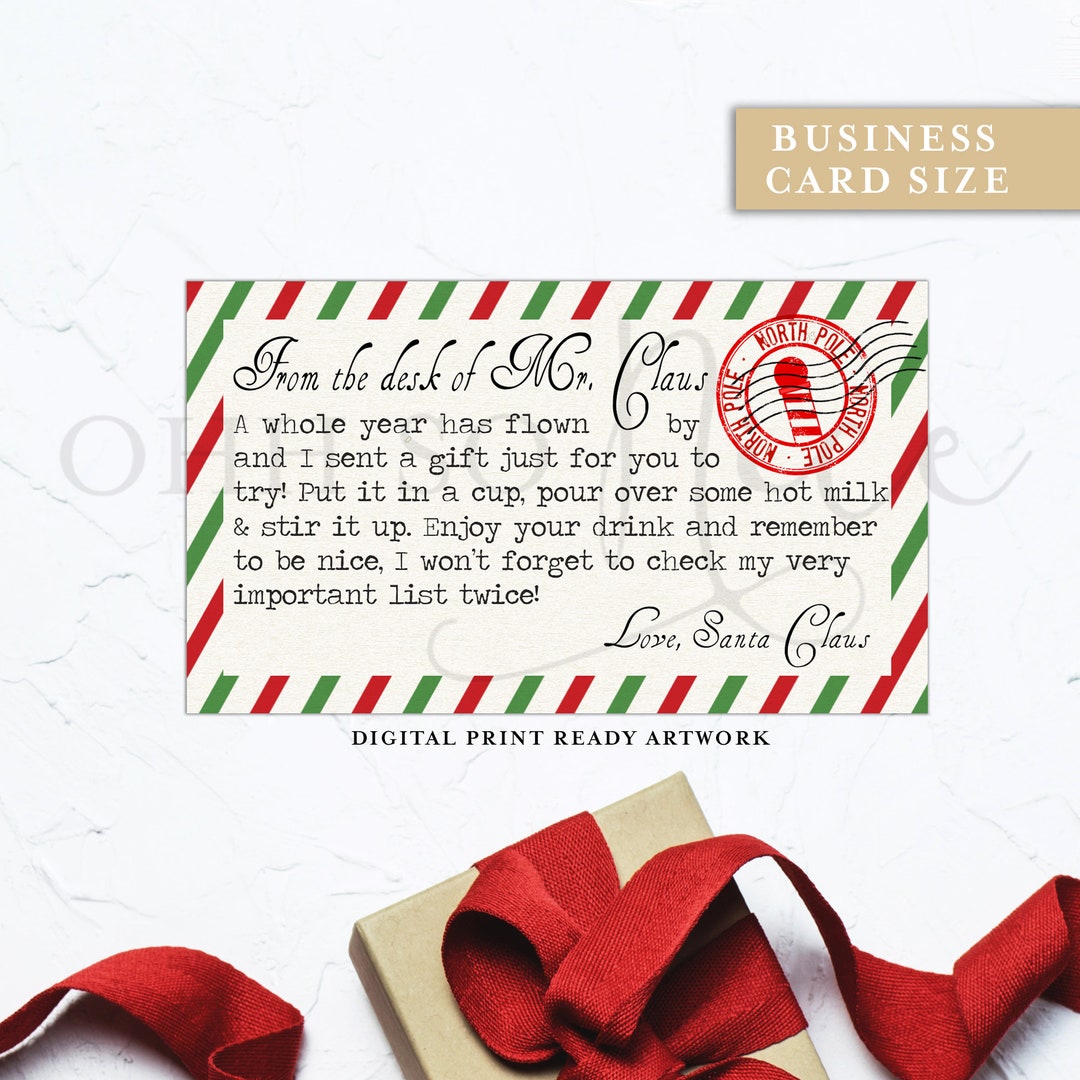 Letter From Santa Hot Chocolate Cocoa Bomb Tag W/ Instructions Instant ...