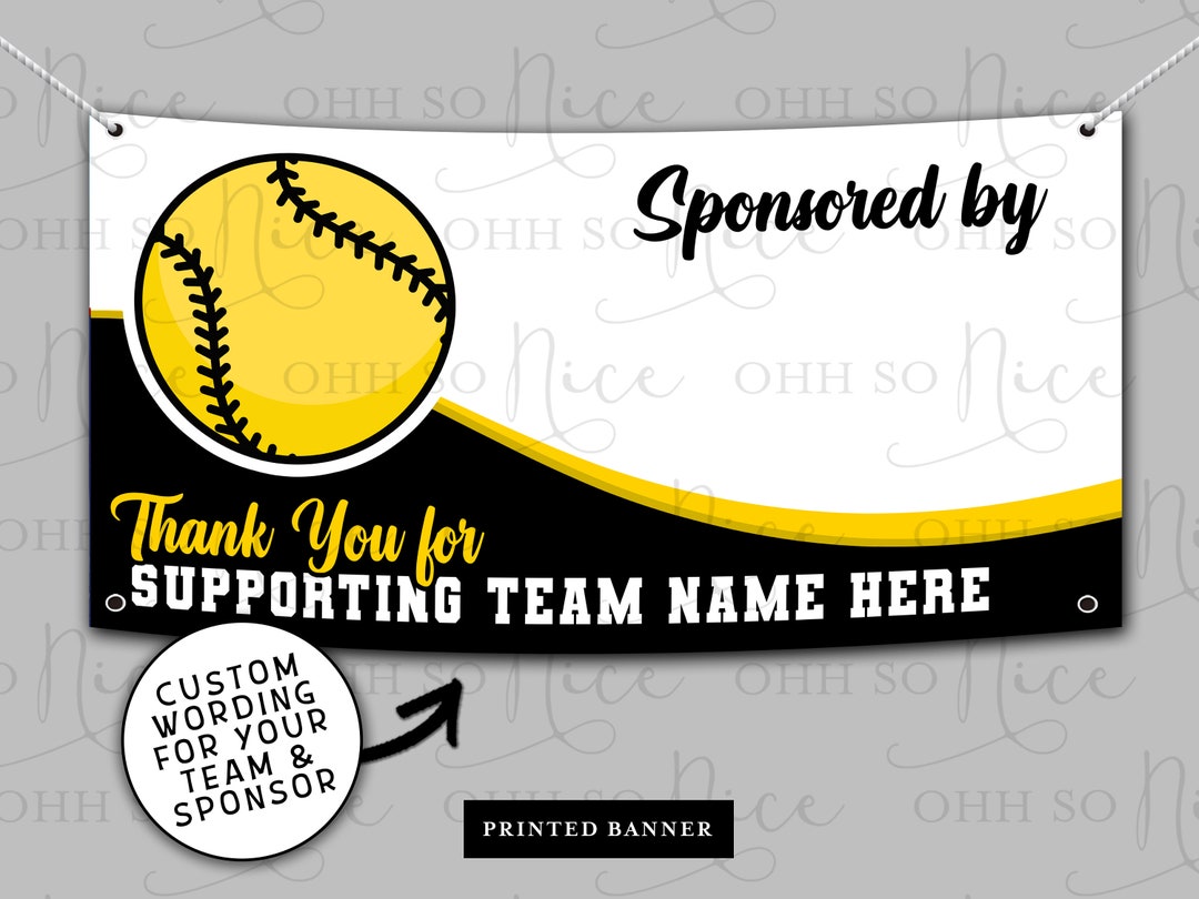 SHIPS FAST | Custom Softball Team Sponsor Banner Fence Sign ...
