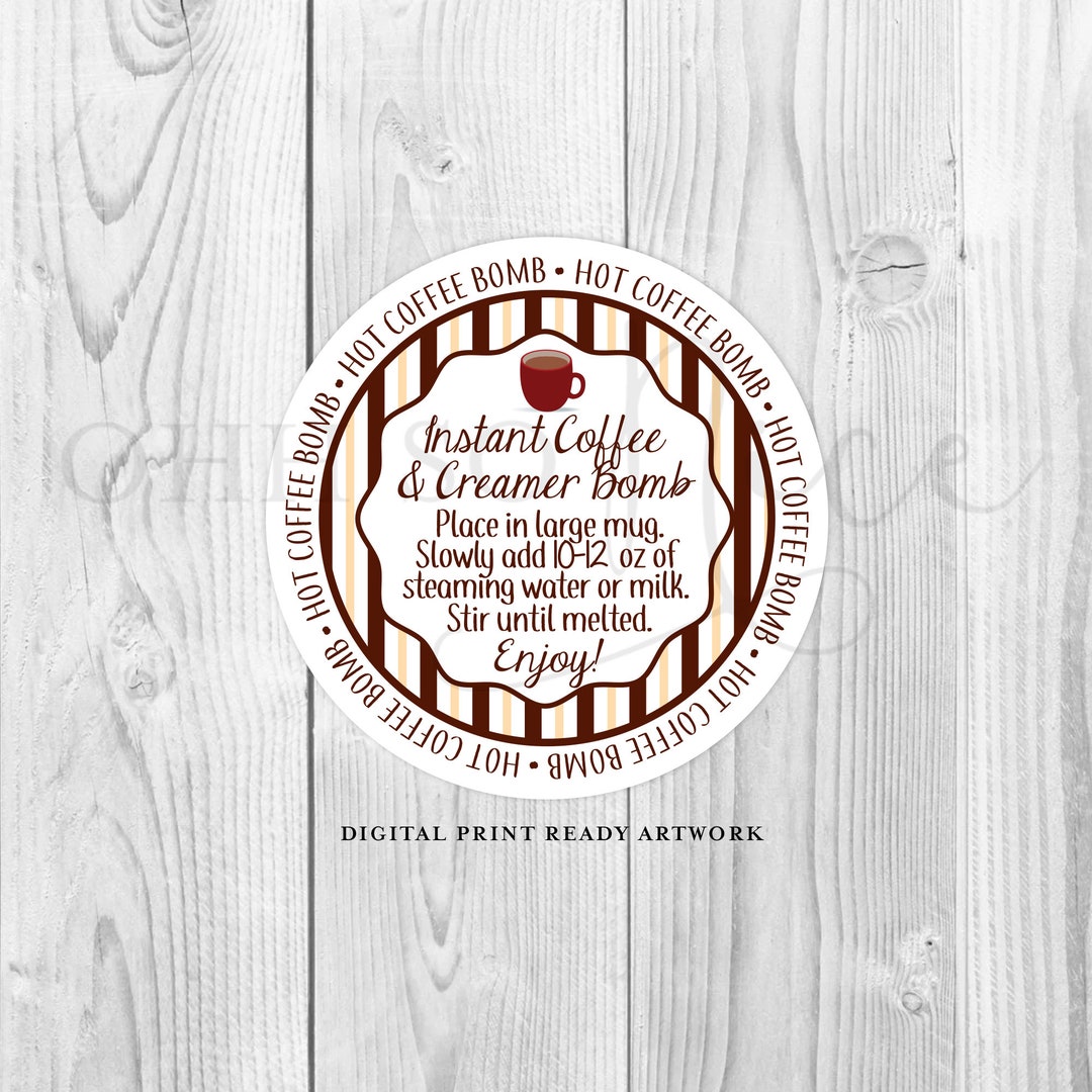 3 Sizes: Instant Coffee and Creamer Bomb Tag W/ Instructions Download ...