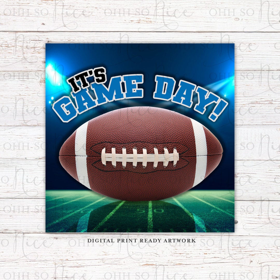 3 Sizes: It's Game Day | Football Tag - PDF, Square Printable Tag Label ...