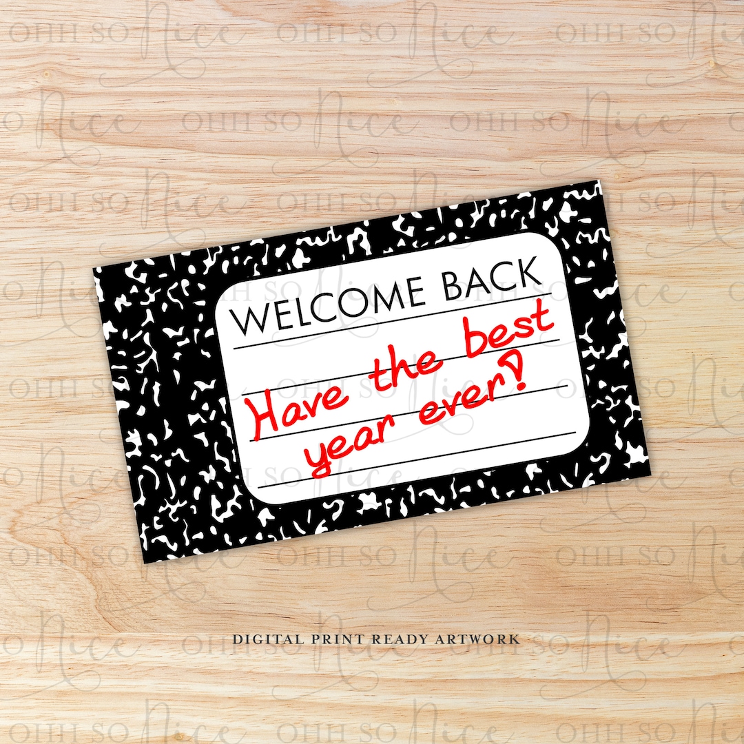 Welcome Back | School Notebook Pattern Instant Download | Business Card ...
