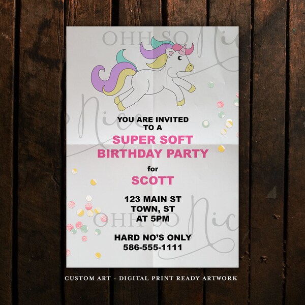 Super Soft Birthday Invitation - Etsy