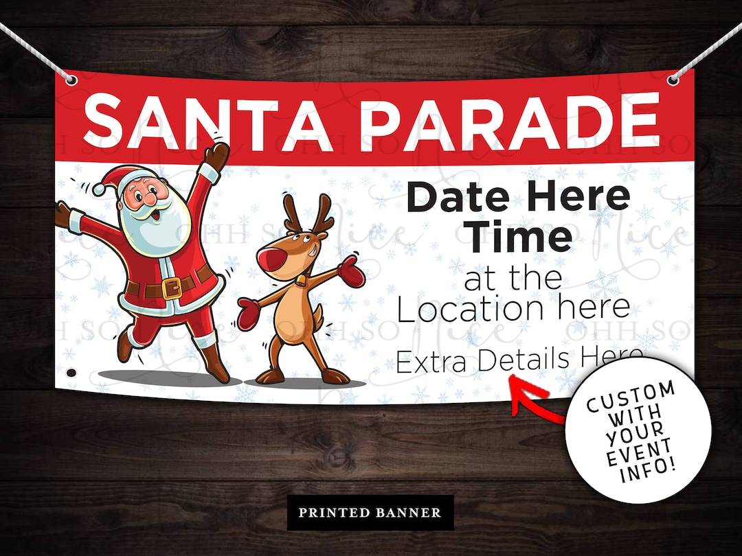 SHIPS FAST | Custom Community Santa Parade Banner Event Sign ...