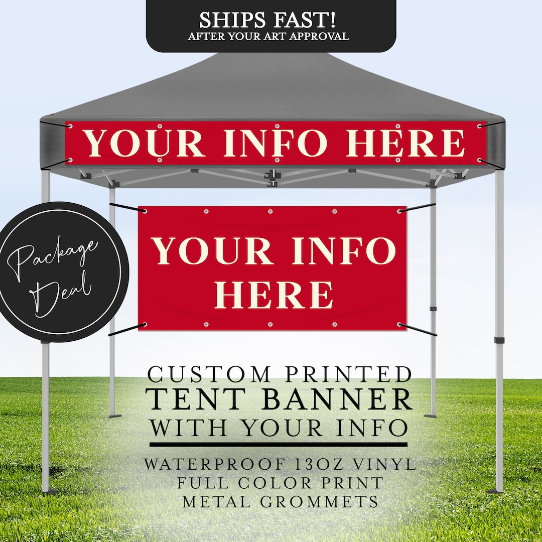 Custom Vinyl Tent Header and Backer Banner Package SAVE 20 ...