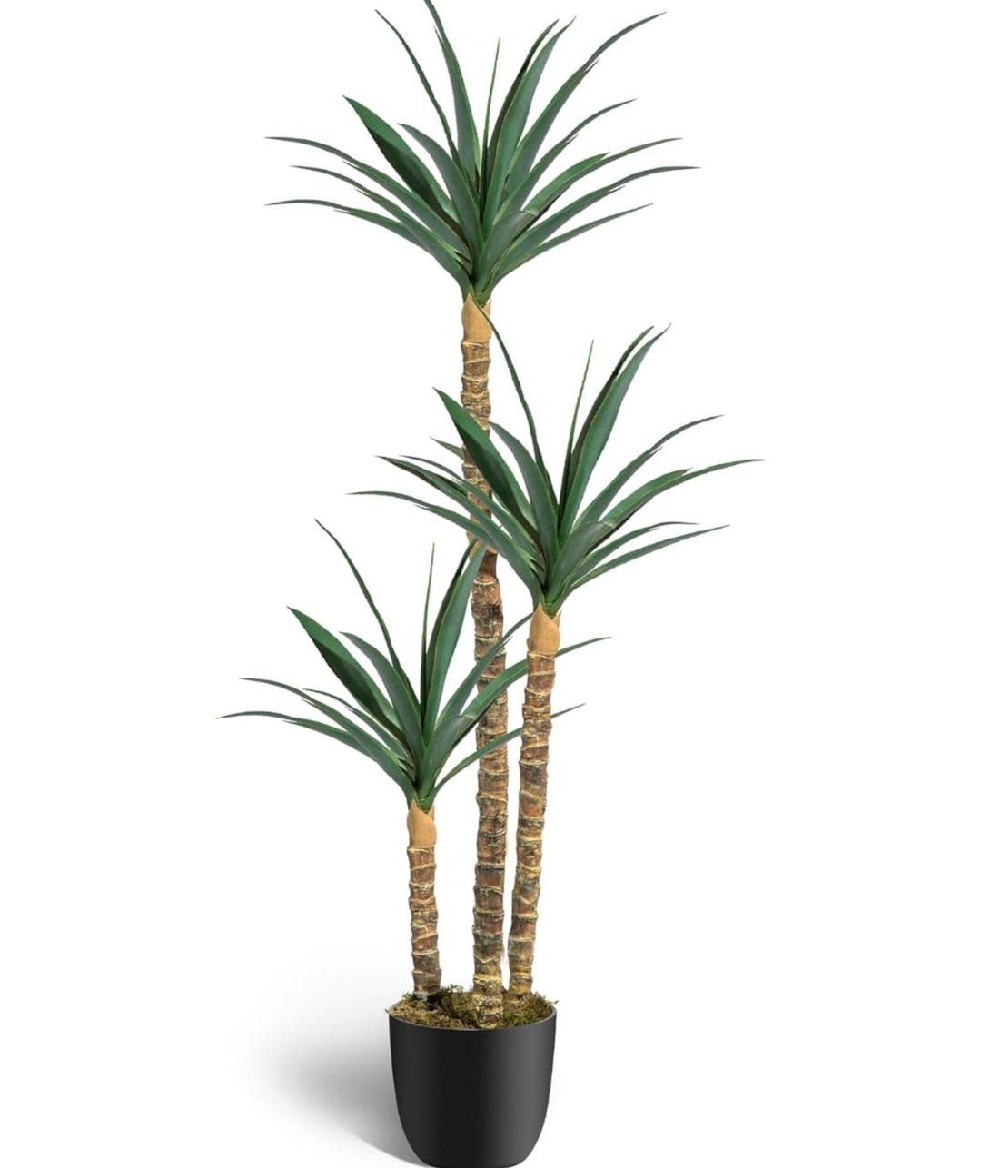 6FT Artificial Tree Faux Agave Plant Indoor, Tall Faux Plant With 3 ...