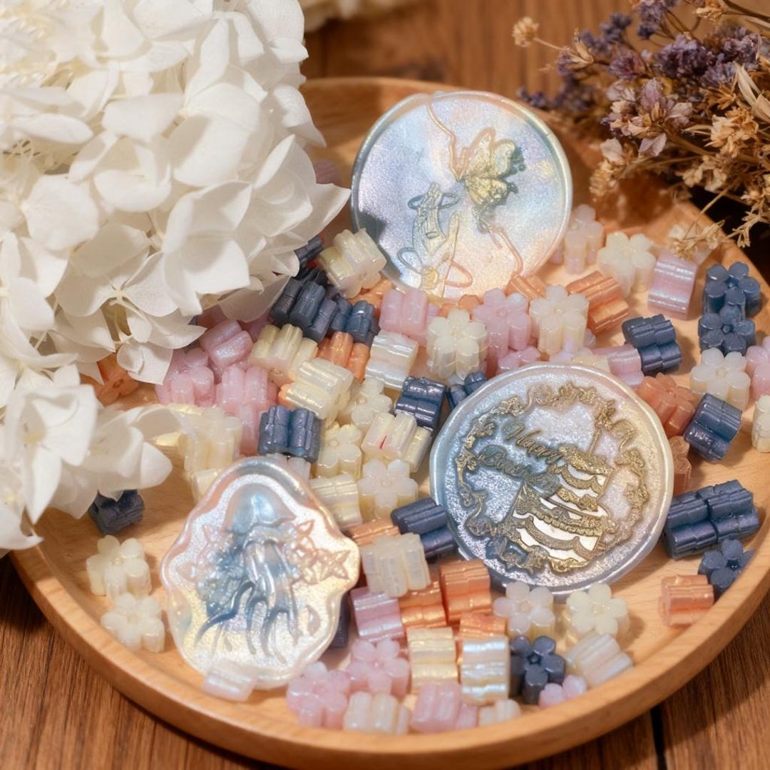 Dreamy Pearl Sparkling Powder Wax Sealing Particle Set,cherry Blossom ...