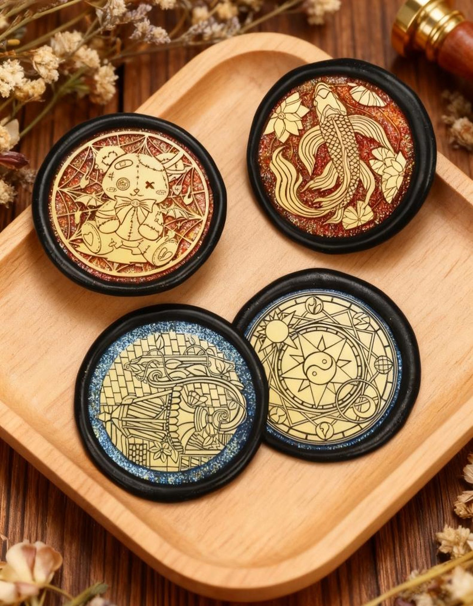Large Size Wax Seal Stamp- 40mm/1.57in,koi Fish/elk Seal,custom Logo ...
