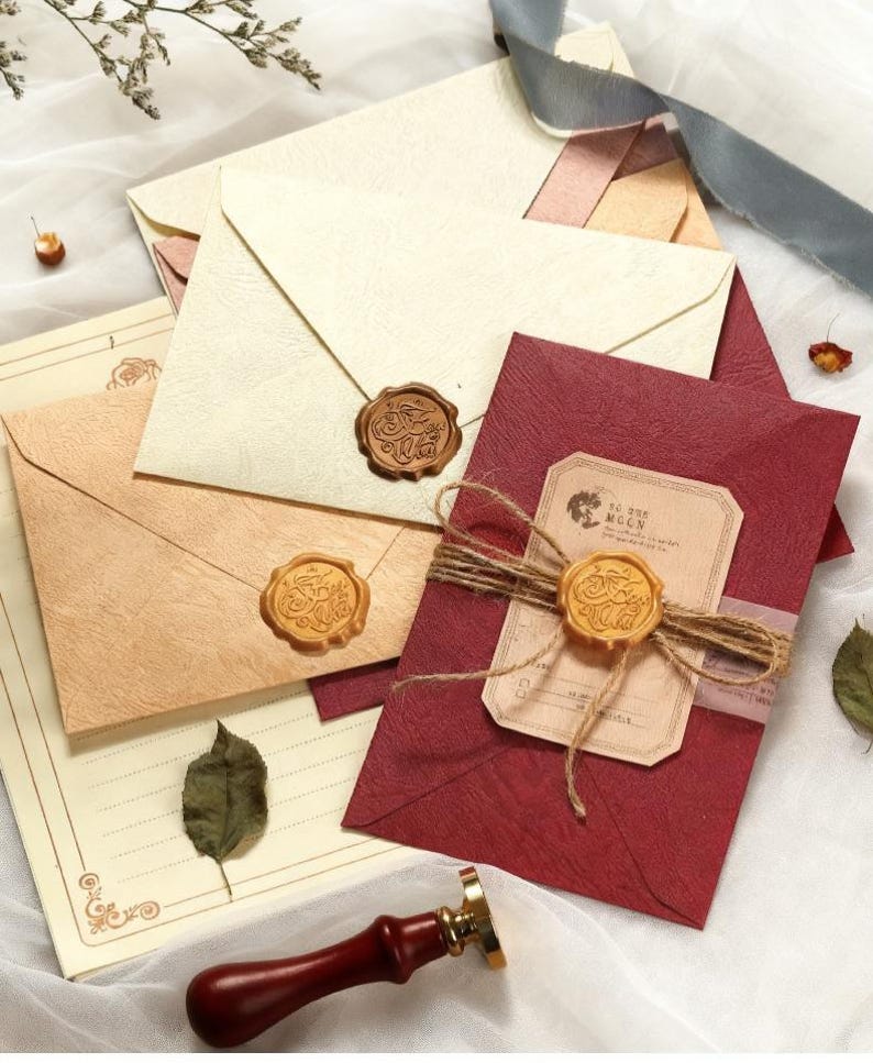 Tree Patterned Envelope, Retro Creative Lacquer Seal Sealed Envelope ...