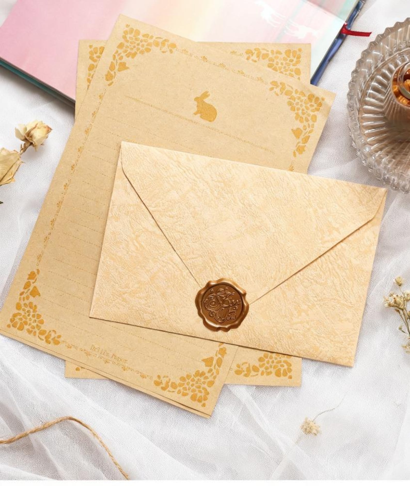 Tree Patterned Envelope, Retro Creative Lacquer Seal Sealed Envelope ...