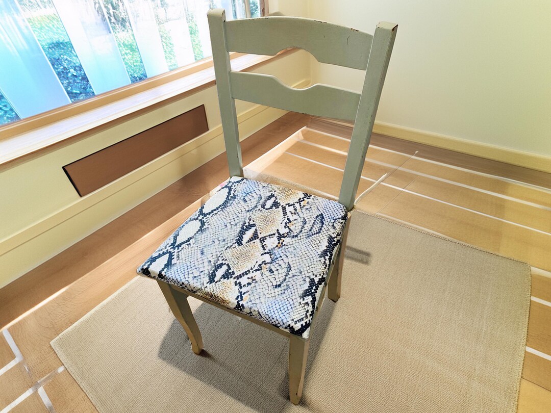 Chair Cushions in Vibrant Snake Skin Patterns, Handmade Custom-fit Seat ...
