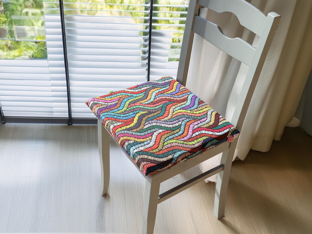 Handmade Custom-fit Chair Cushions in Vibrant Cross Stitch Patterns - Etsy
