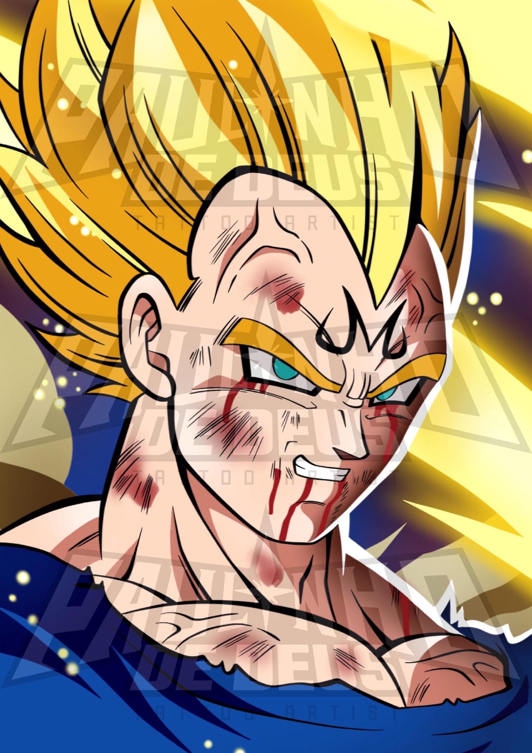 Majin Vegeta Willing to Sacrifice His Life! - Print Fanart Anime - Etsy