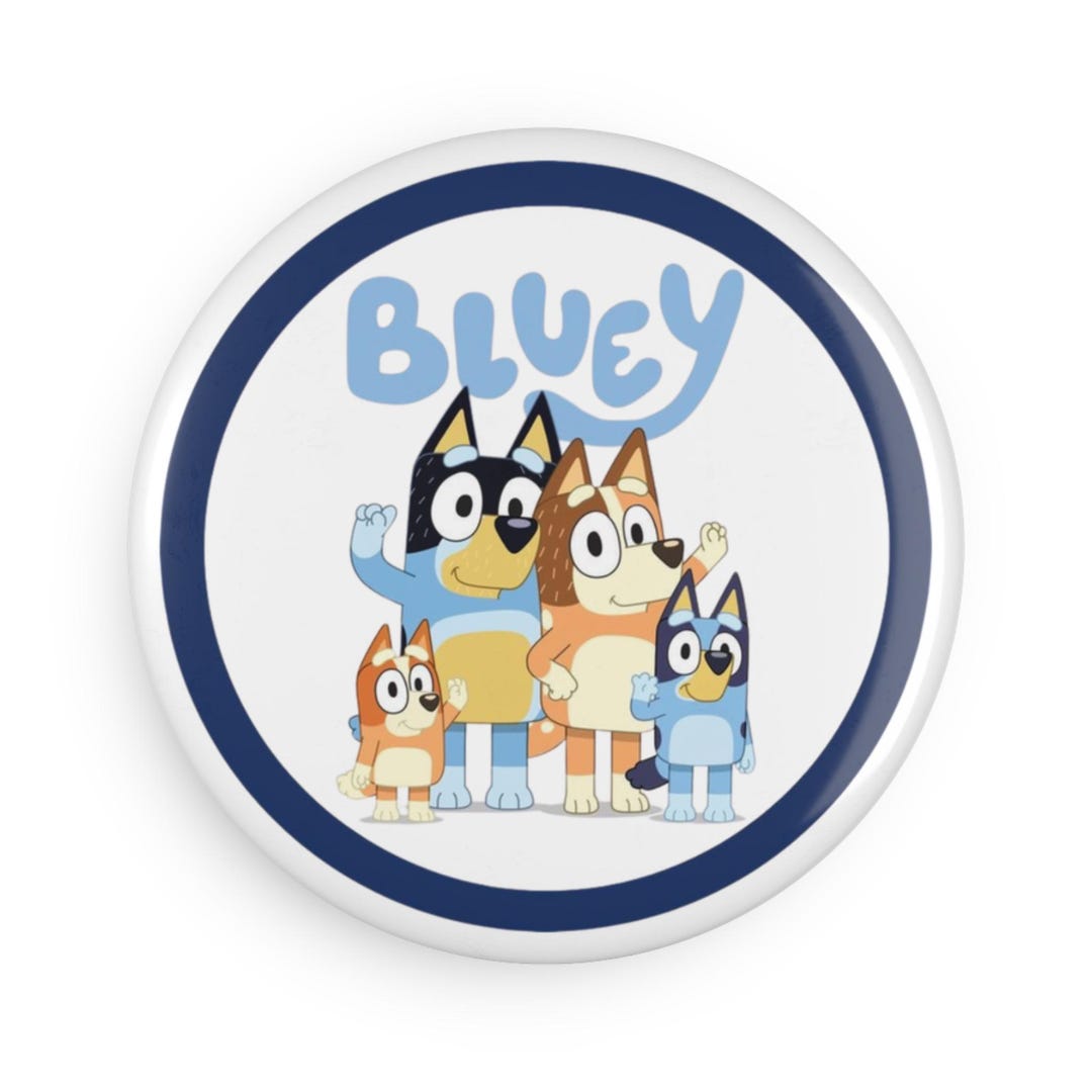 Bluey Character Button Magnets, Cute Home Décor, Kids Room Fun, Gift ...