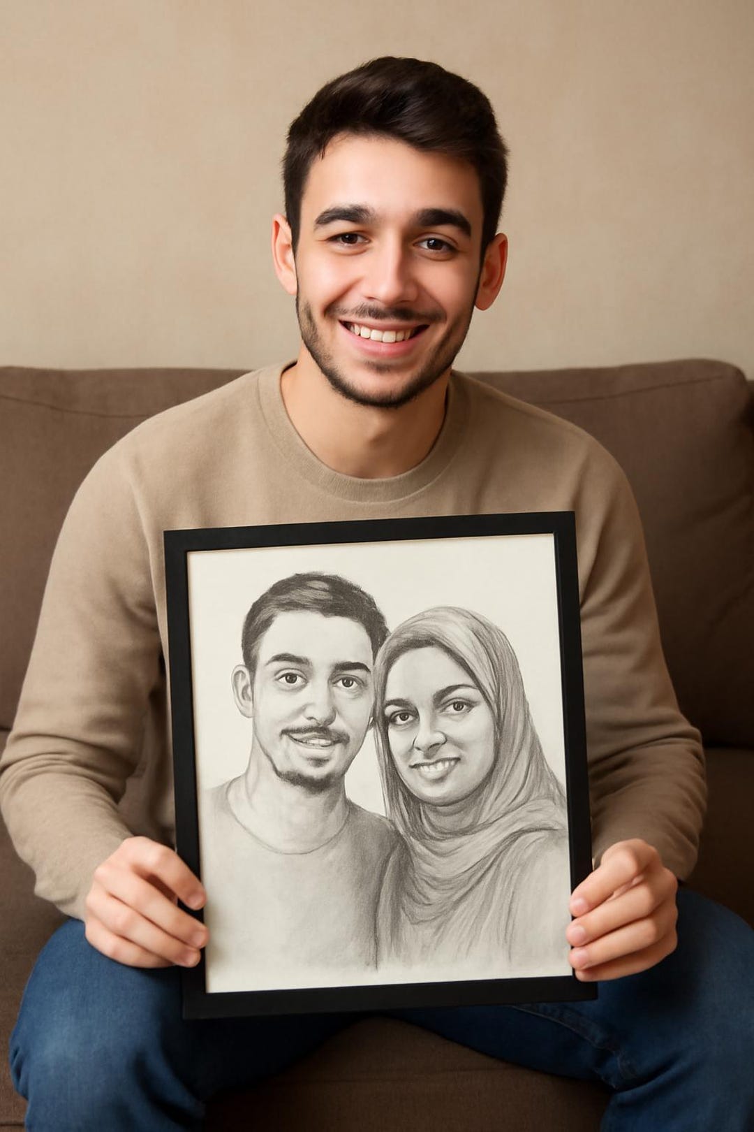 Hand Drawn Pencil Sketch Portrait Art From Artiest Special Memory Gift ...