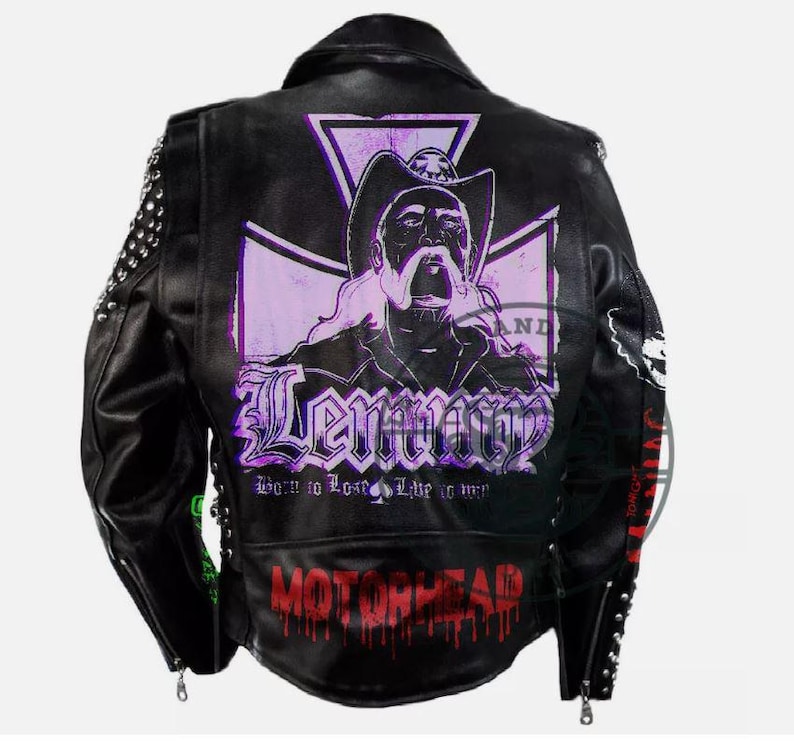 Men’s Handmade Black Leather Jacket – Studded Punk Rock Coat With ...