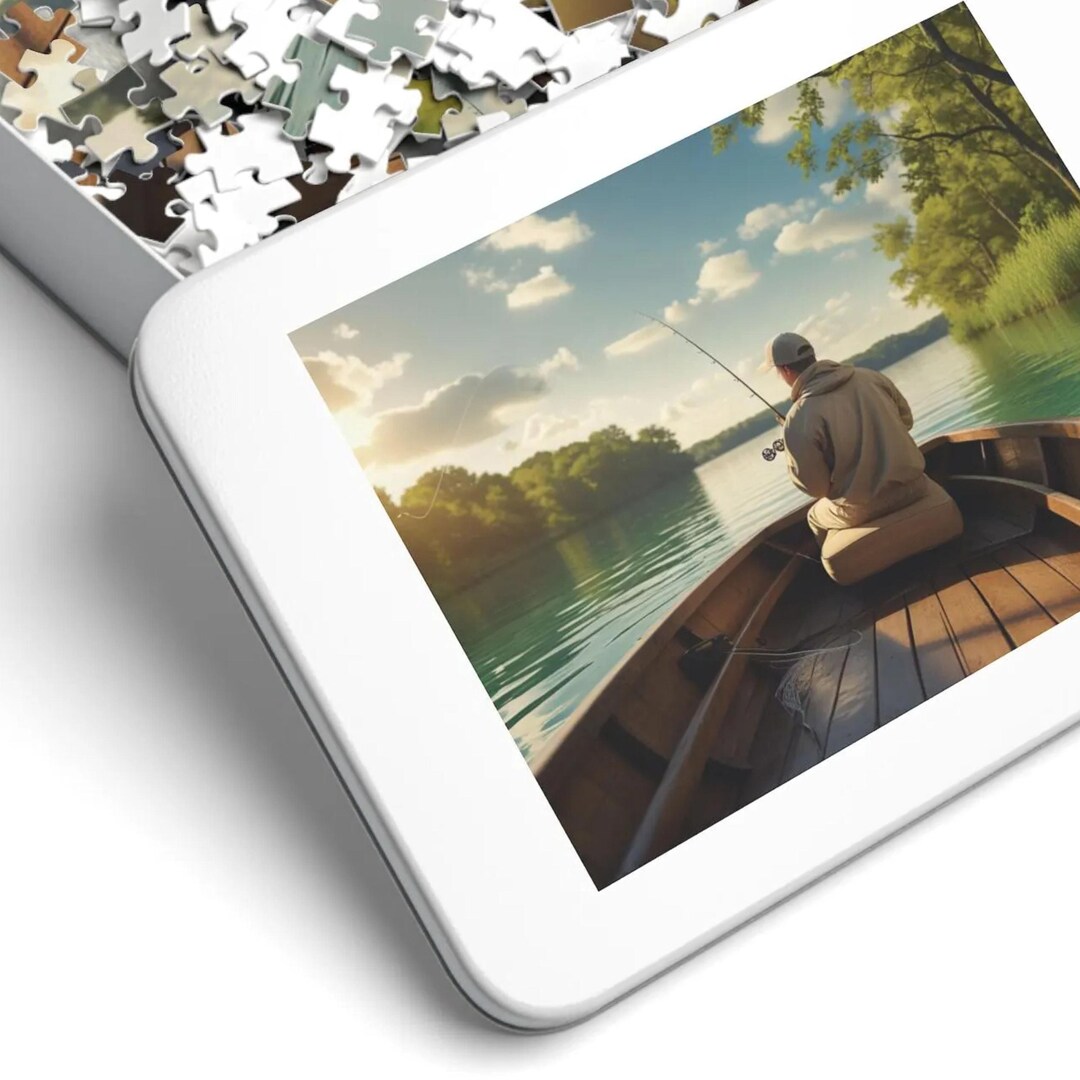 Fishing Jigsaw Puzzle With Tin, Perfect Gift for Fishing Lovers, Fish ...