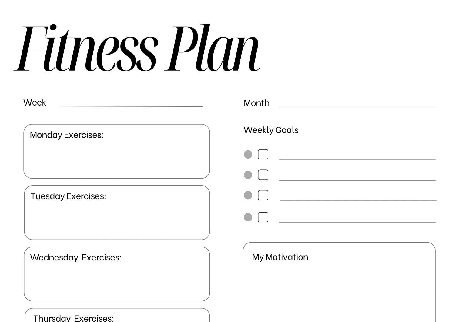 Fitness Tracker and Meal Planner Printable | Health Tracker PDF ...