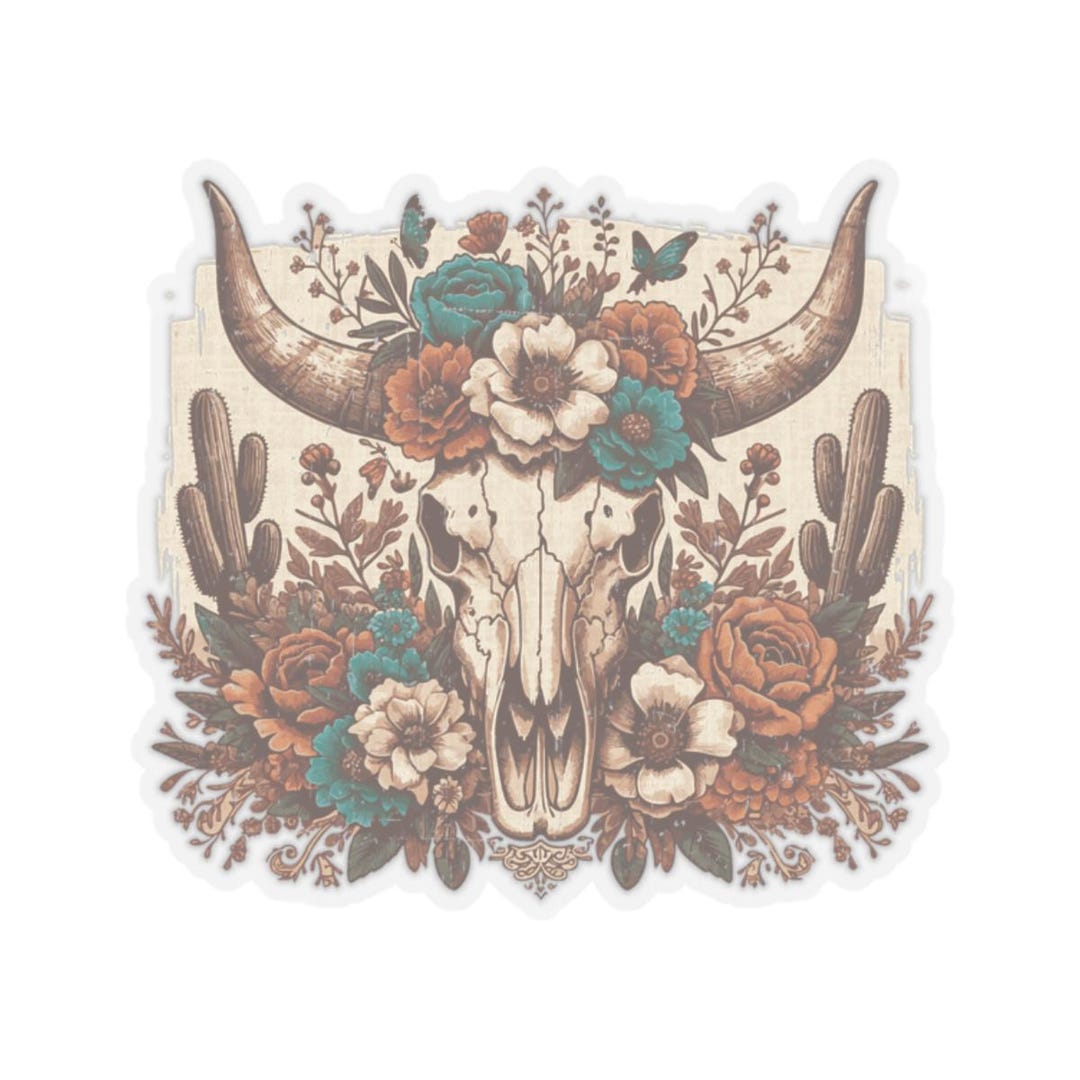 Flower Skull Sticker - Etsy