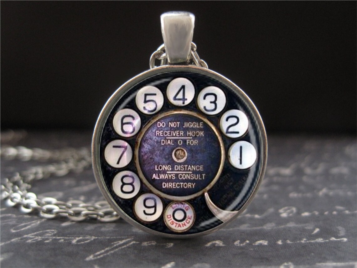 Vintage Telephone Dial Necklace Nostalgic MCM Era Art Jewelry Retro ...
