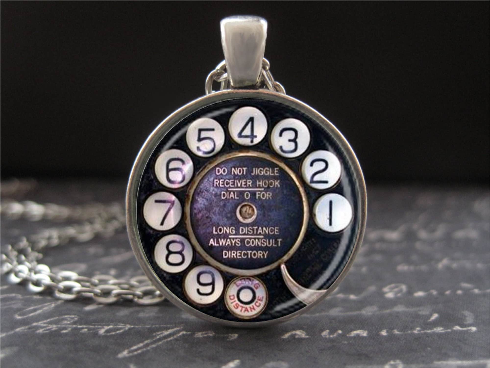 Vintage Telephone Dial Necklace Nostalgic MCM Era Art Jewelry Retro ...