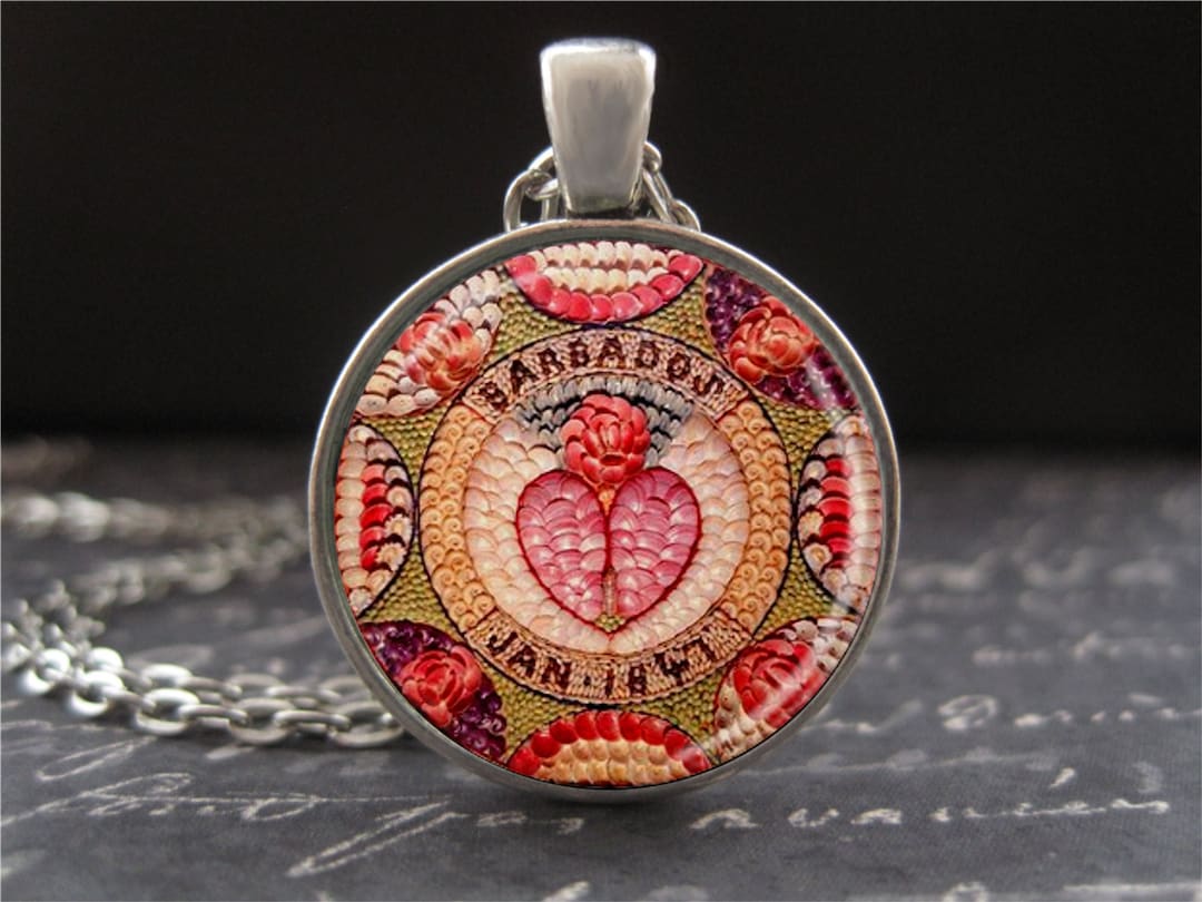 Sailor's Valentine Antique Shell Art Necklace Hand Crafted Barbados ...
