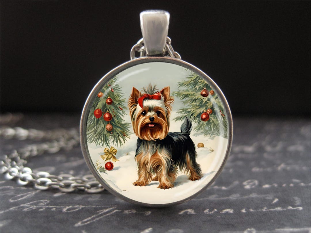 Yorkie Necklace Cute Yorkshire Terrier Pendant Handmade Holiday Jewelry ...